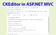 How to use CKEditor in ASP.NET MVC - Developers Guide with Sample Codes to Download
